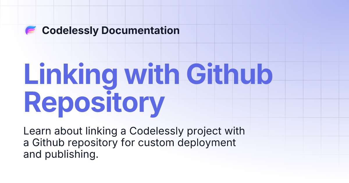Linking with Github Repository | Codelessly Documentation